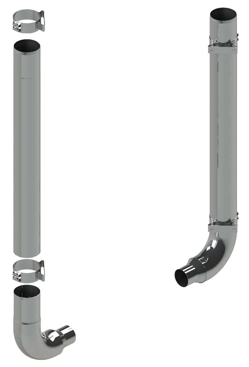Freightliner Classic 8" Stack Kit (1 Piece) – Railsback Chrome Shop