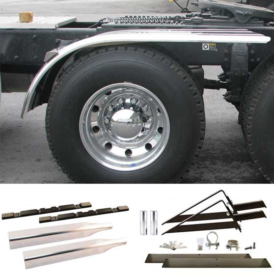60" 3 Ribbed Half Fenders & Mounting Kit - 16 Ga...